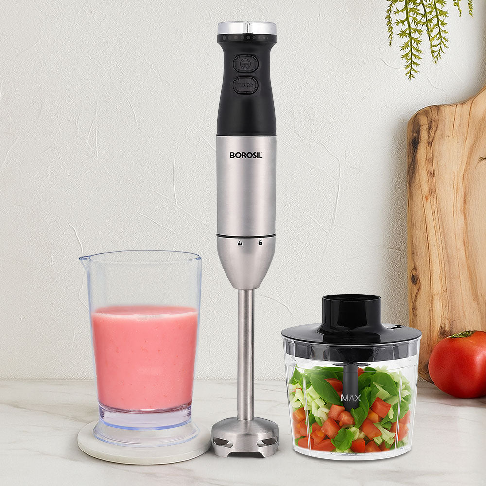 Borosil Smart Blend Hand Blender with Chopper, W06