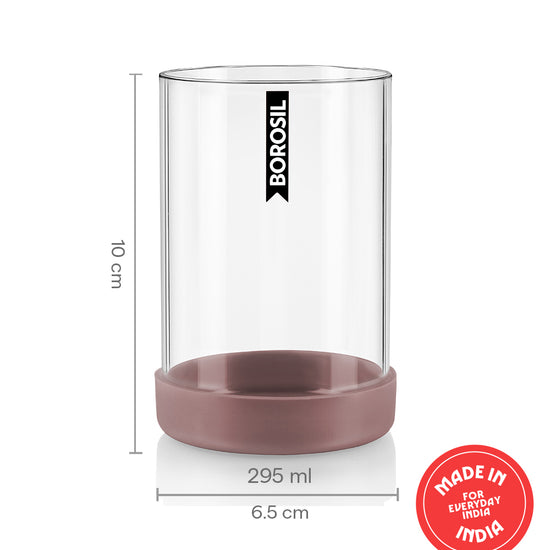 Borosil Borosil Vision Glass Set of 6, 295 ml, Cappuccino