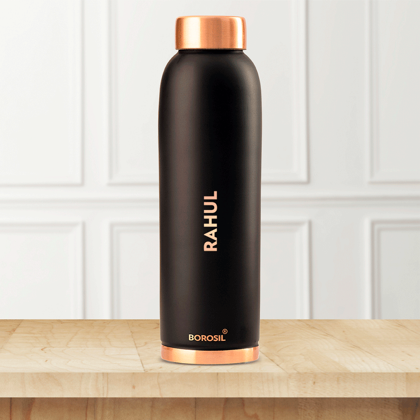 Buy Borosil Eco Copper Bottle, Black With 100% Copper @ Upto 29% Off