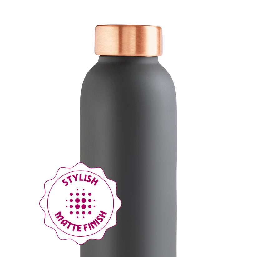 Borosil Eco Colour Copper Bottle w Copper Glass Set of 2, Gray at Best ...