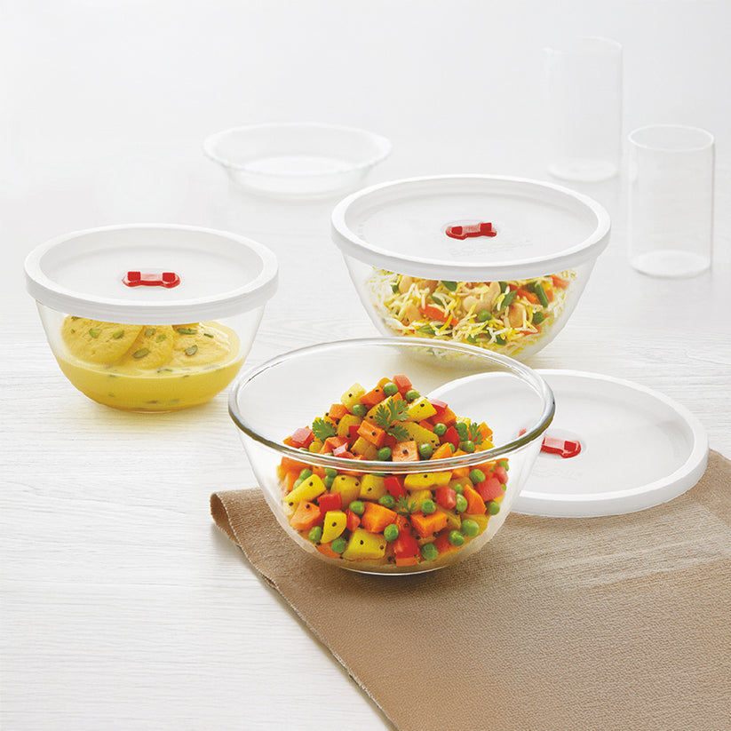 Buy Borosil Borosil Tuff-Glass Everyday Mixing & Serving Bowl Set