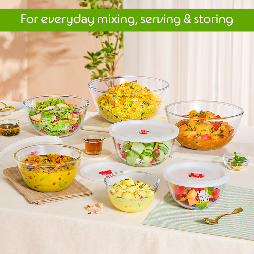 Buy Borosil Borosil Tuff-Glass Everyday Mixing & Serving Bowl Set