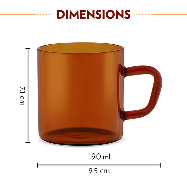 Borosil Vision Amber Mug, Set of 6 at Best Price Online in India - Borosil