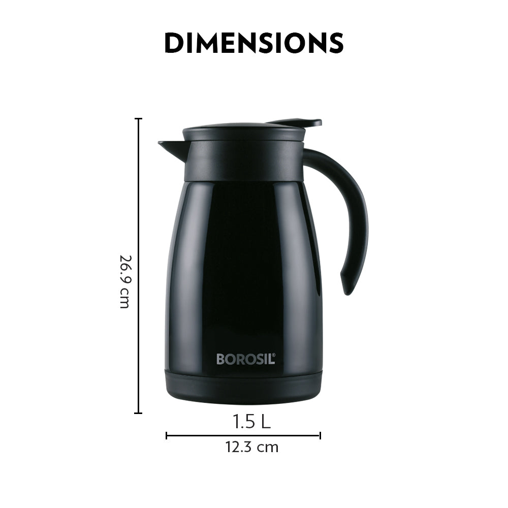 Buy Stainless Steel Vacuum Insulated Tea Pot/Flask, 500ml-Black
