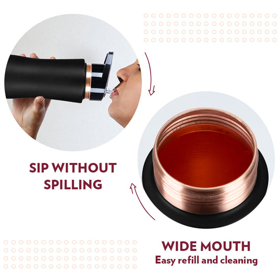 Borosil Sipper Copper Bottle Black, Personalised 750 ml at Best Price ...