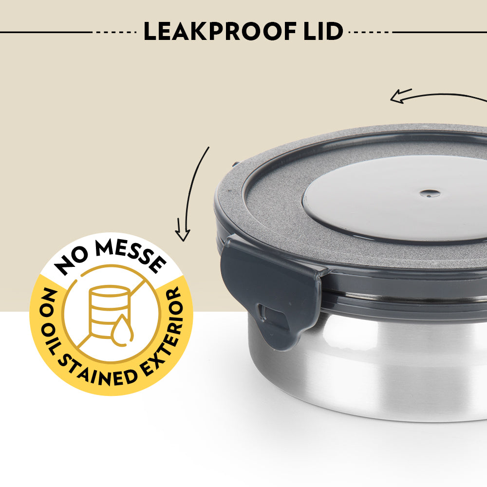 Buy Feast Stainless Steel Lunch Box, Round x 2 (Flat) at Best Price ...