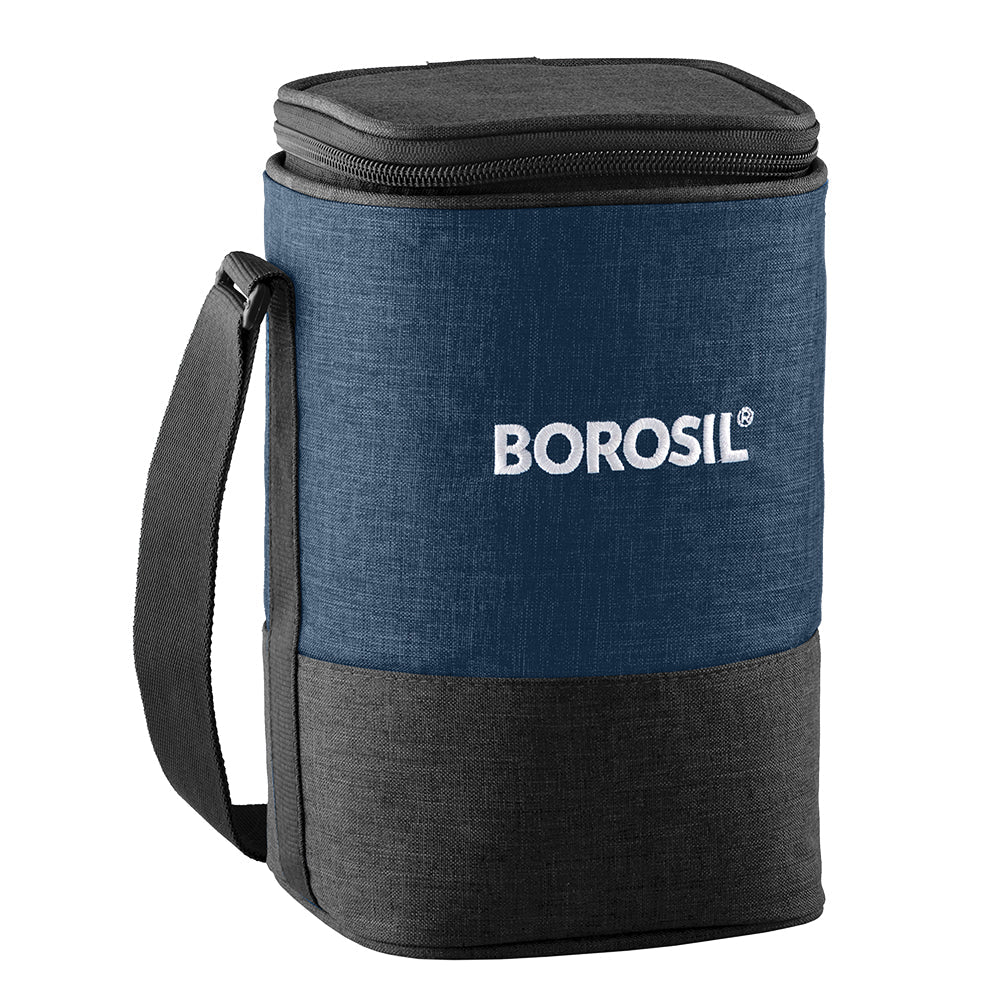 Buy Elite Blue Grey Glass Lunch Box, Square x 4 (Tall) at Best Price ...