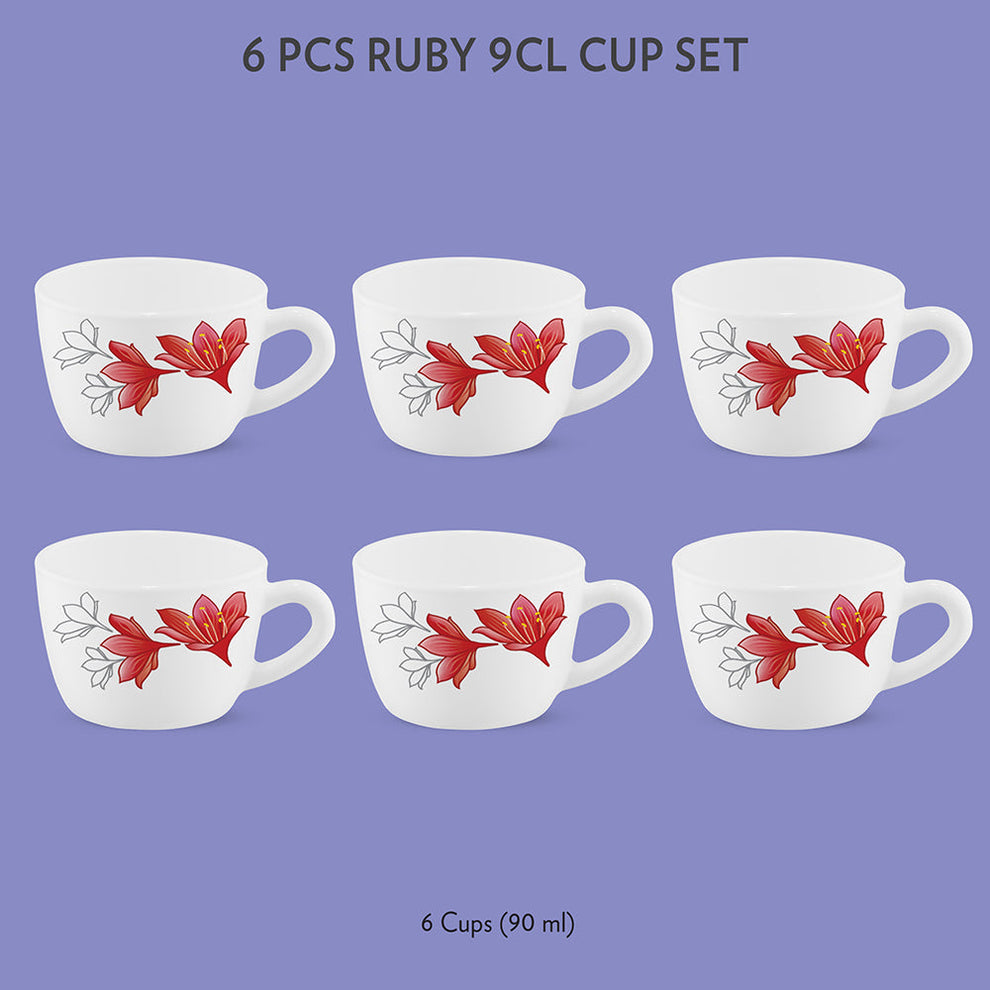 Buy Ruby Cup Set 140 ml x 6 at Best Price Online in India - Borosil