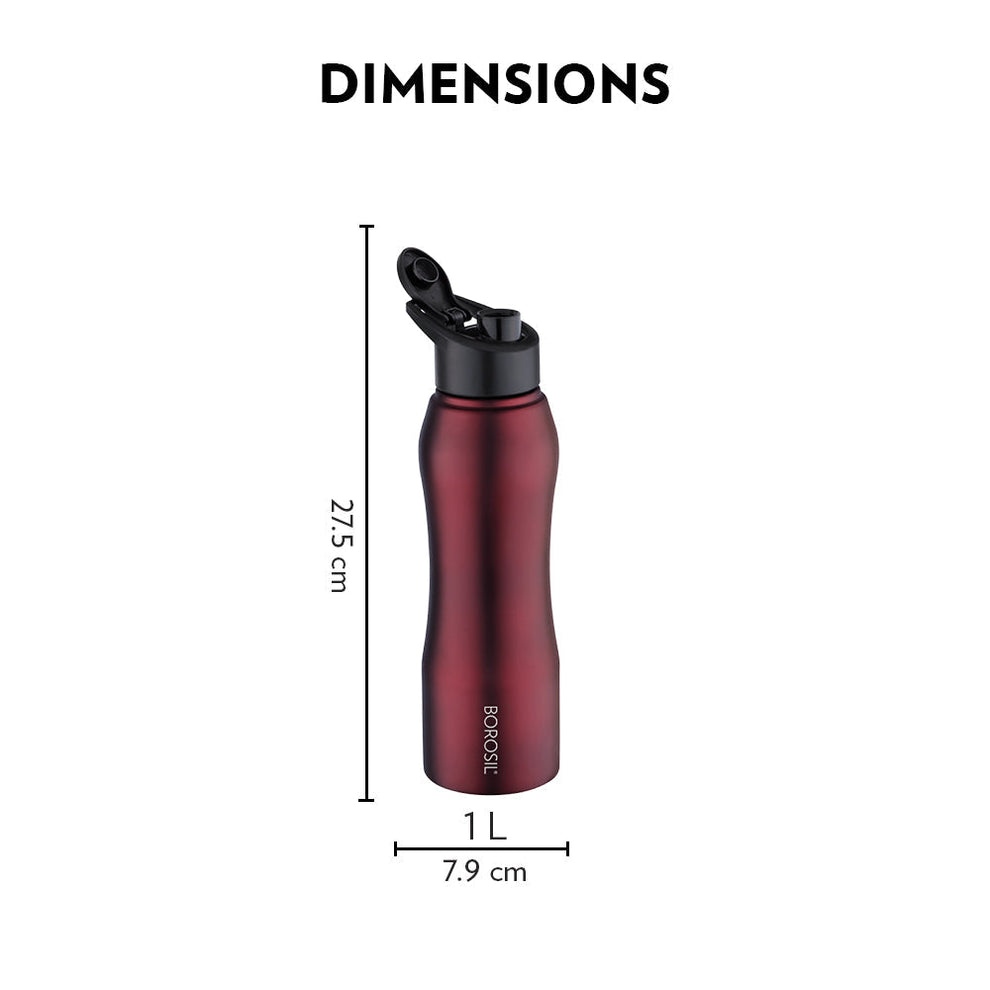 Buy Grip N Sip Classic Stainless Steel Flask Water Bottle (1 L, Maroon)