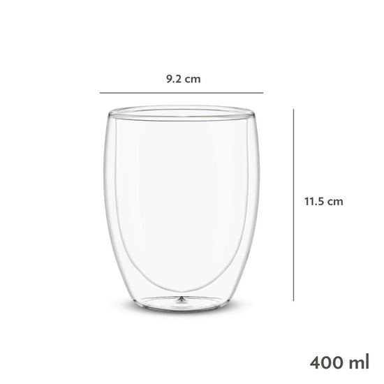 Buy Milano Glass Tumbler, Set of 2- 400 ml x 2 at Best Price Online in India - Borosil
