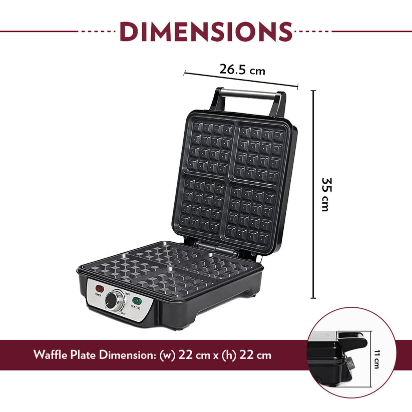 Borosil Jumbo Waffle Maker 1100W